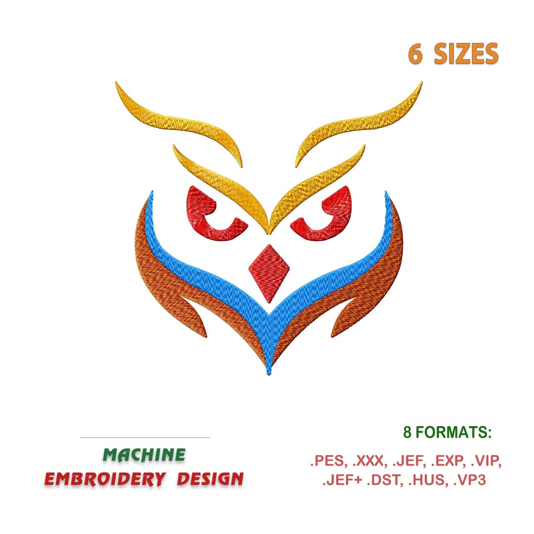 Wise Owl abstract Owl. Machine Embroidery Design. 028-2 - Etsy