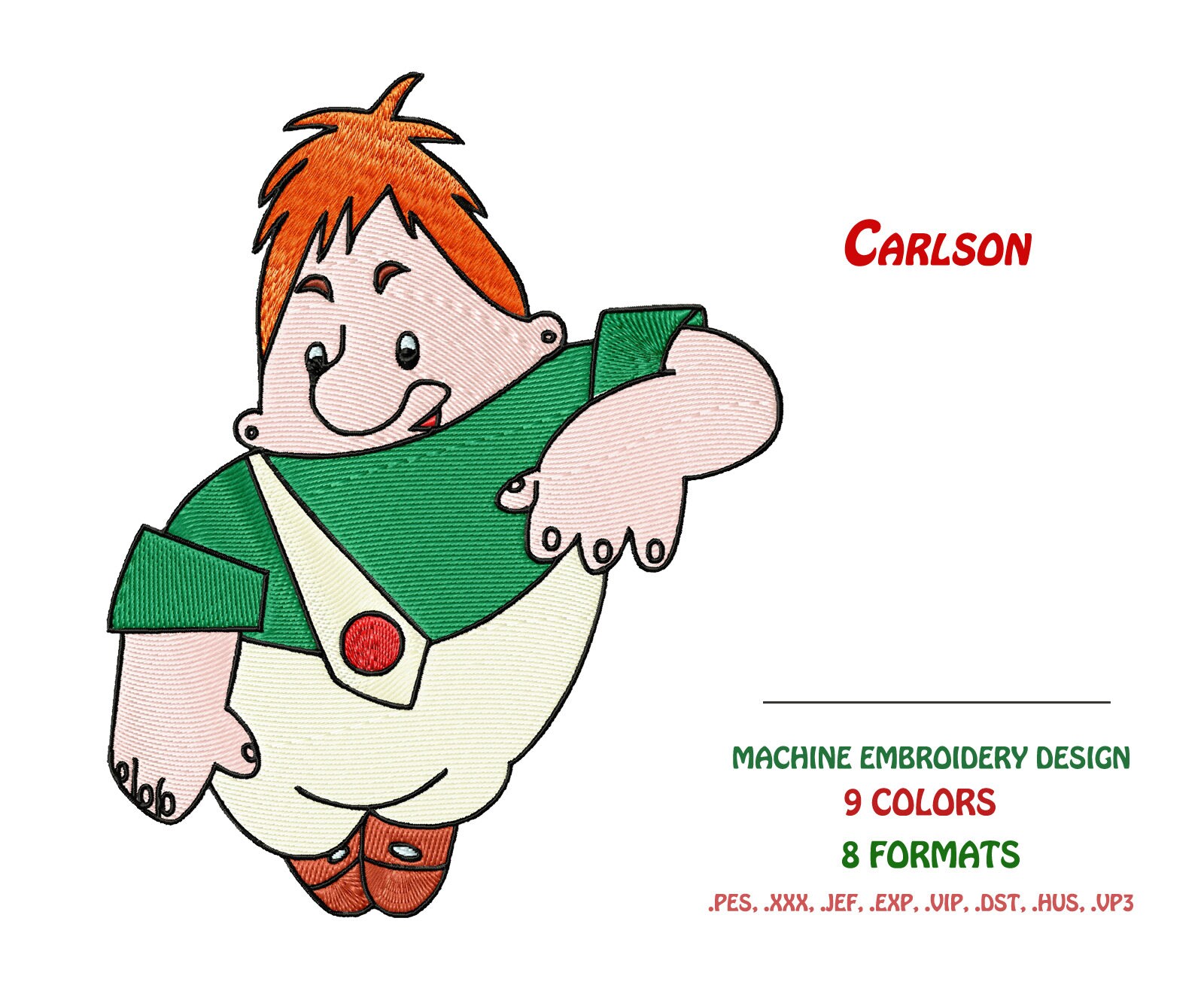 Carlson Cartoon embroidery. Machine Embroidery design. | Etsy