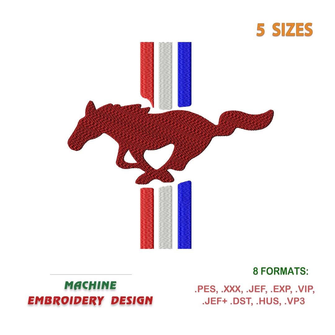 Logo Ford Mustang. Car Emblem. Machine Embroidery Design. | #639-2 - Etsy