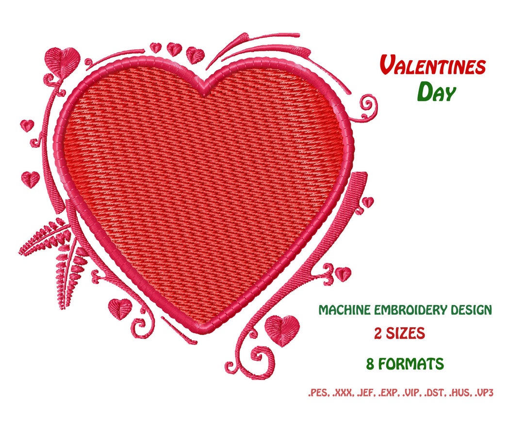 Instant Download Machine Embroidery Files, Valentines Day. Day of Love ...