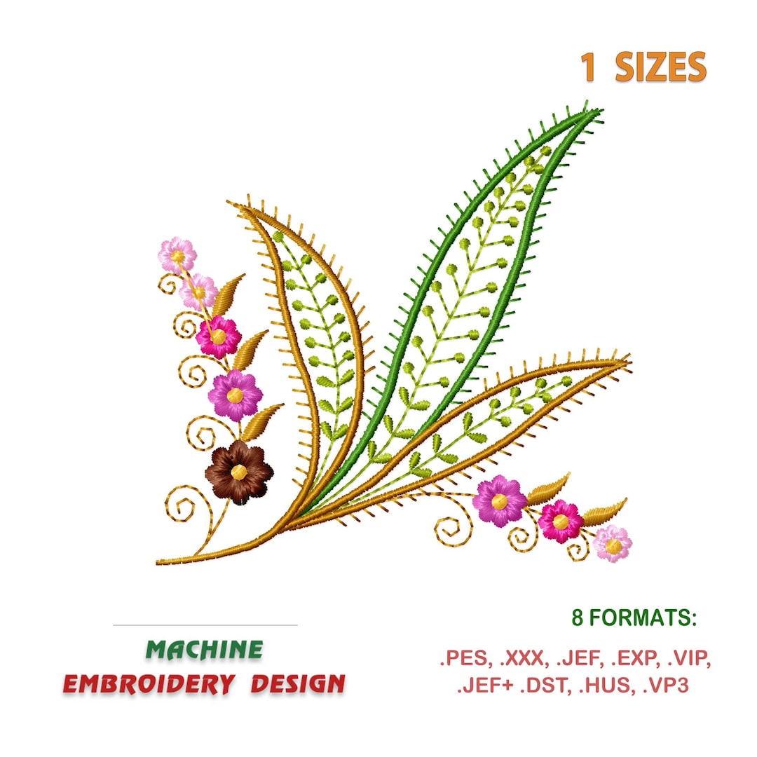 Flower Pattern. Machine Embroidery Design (embroidery File Jef; Pes ...