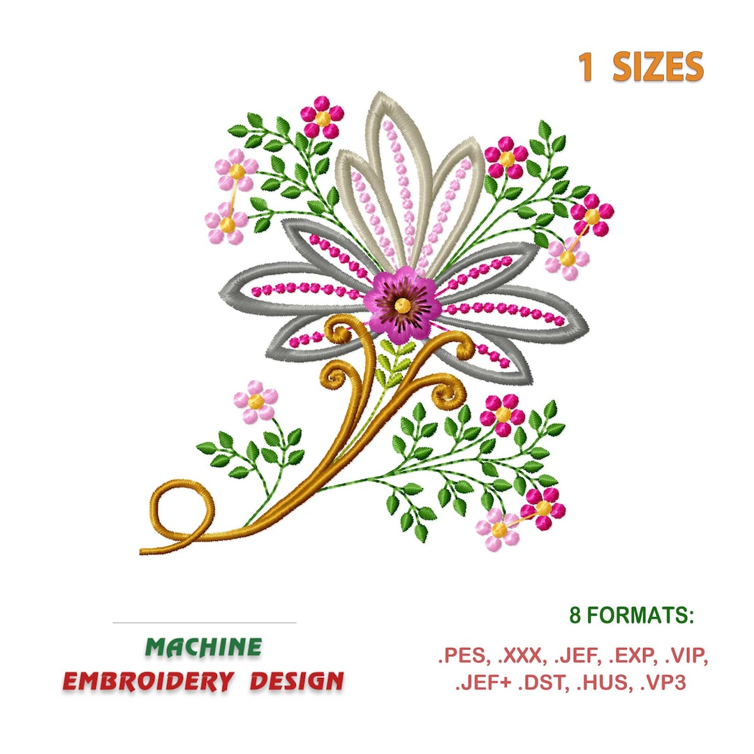 Floral Ornament. Machine Embroidery Design, File (pes, Jef, Exp, Vip ...