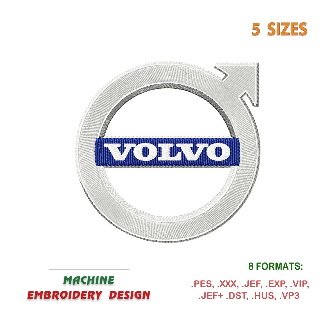 Emblem Car Volvo. Machine Embroidery Design. Files: Pes, Jef, Sew, Vip ...