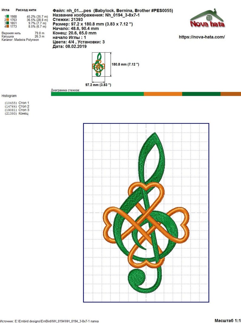Embroidery ST. Patrick's Day. Treble Clef and Clover. - Etsy
