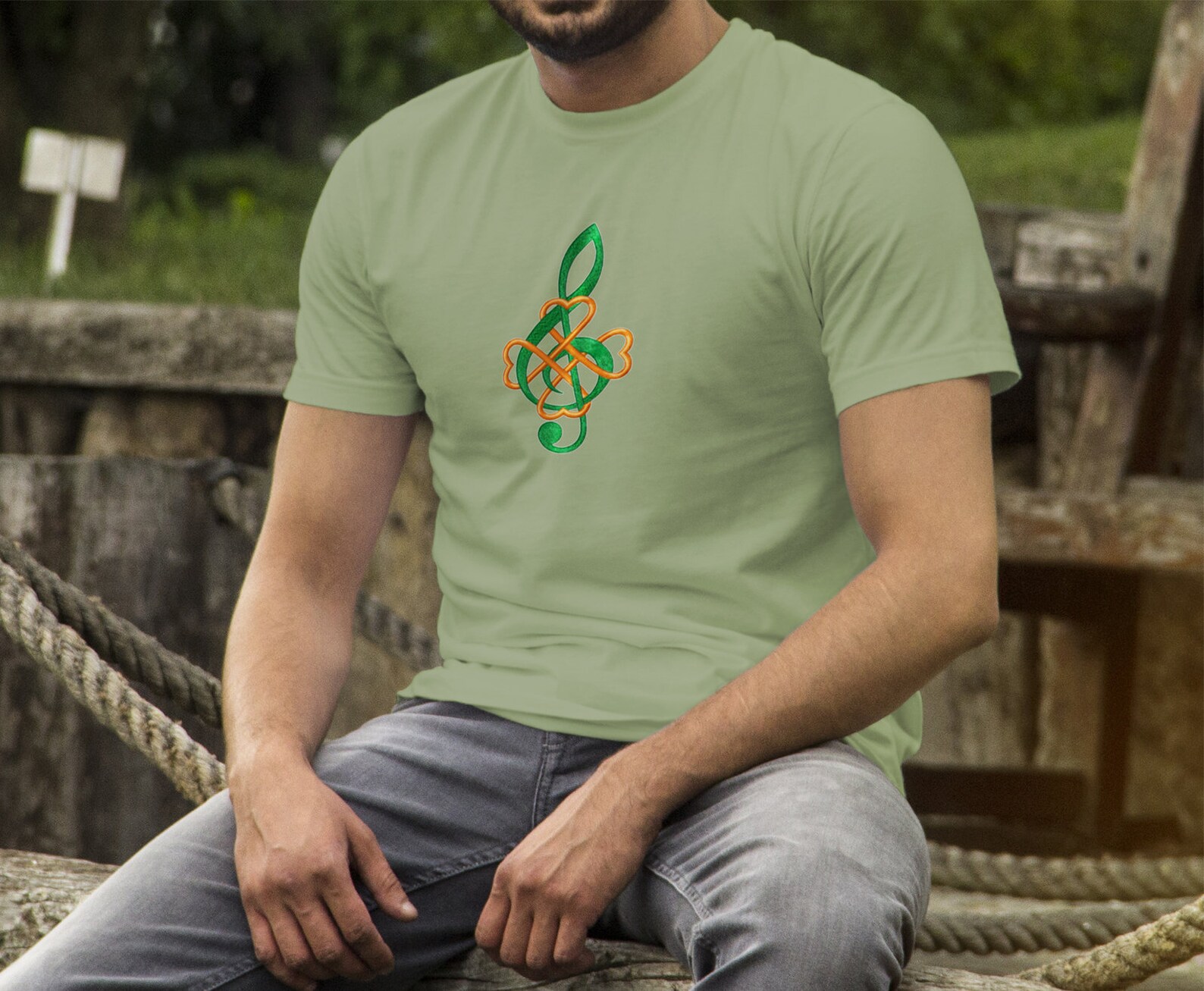 Embroidery ST. Patrick's Day. Treble Clef and Clover. - Etsy