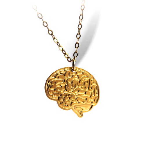 Gold Brain Necklace Handmade Brain Jewelry Anatomical Jewelry - Etsy Israel