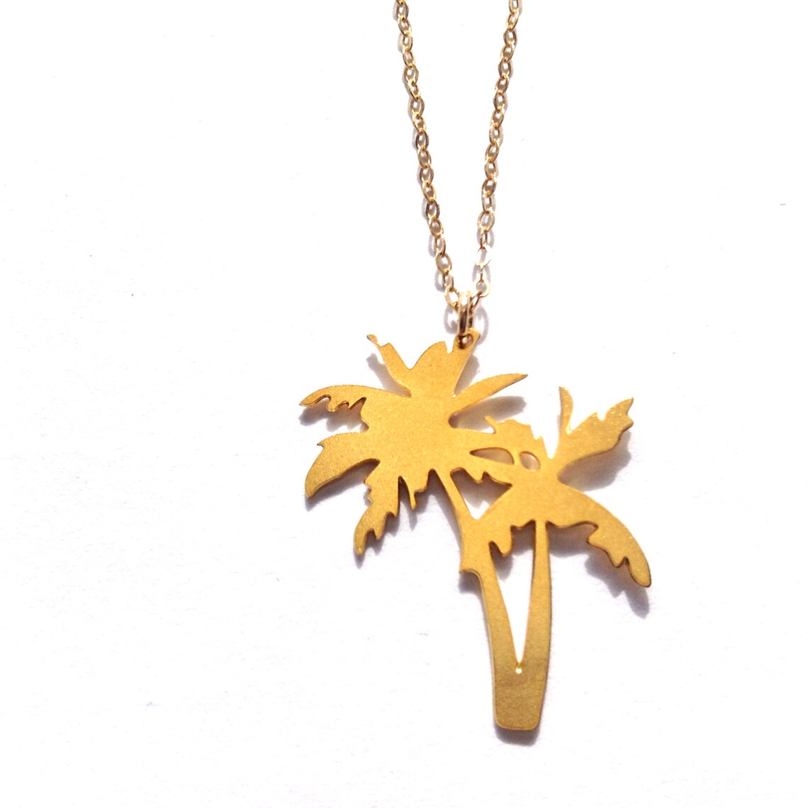 Gold Palm Trees Necklace Palm Tree Sterling Silver Necklace | Etsy
