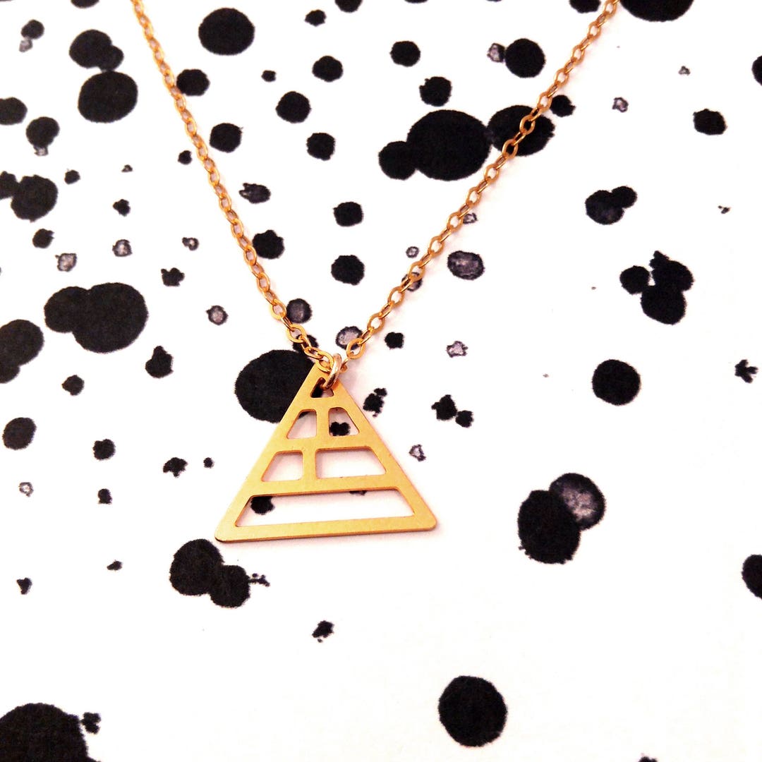 Pyramid Necklace Triangle Gold Filled Necklace Icon Jewellery Design ...