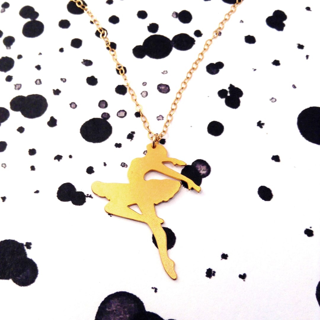 Gold Ballerina Necklace: Ballet Dancer Jewelry, Gift for Gymnast - Etsy ...