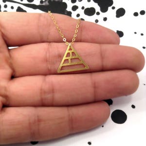 Pyramid Necklace Triangle Gold Filled Necklace Icon Jewellery Design ...