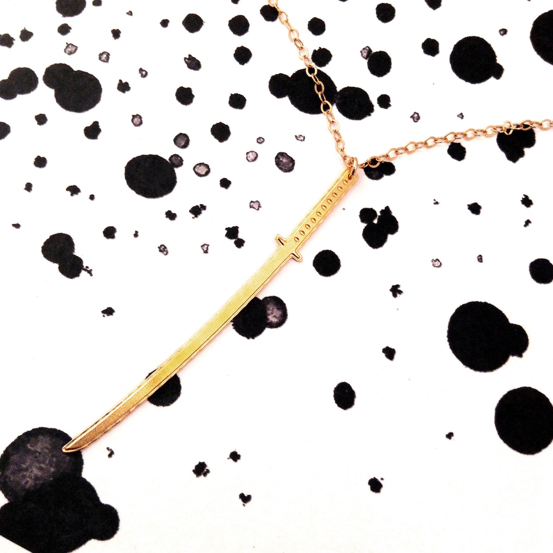 Samurai Sword Necklace Gold Sword Pendant Jewelry Sword - Etsy Israel