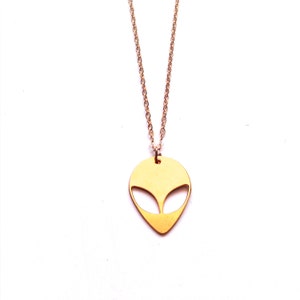 Alien Logo Necklace Gold Necklace Alien Icon Jewelry Design Chic Art ...