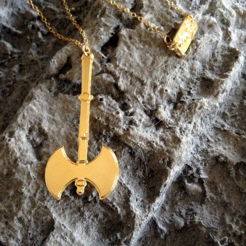 Gold Axe Necklace Viking Axe Jewelry Sword Necklace Gladiator - Etsy UK