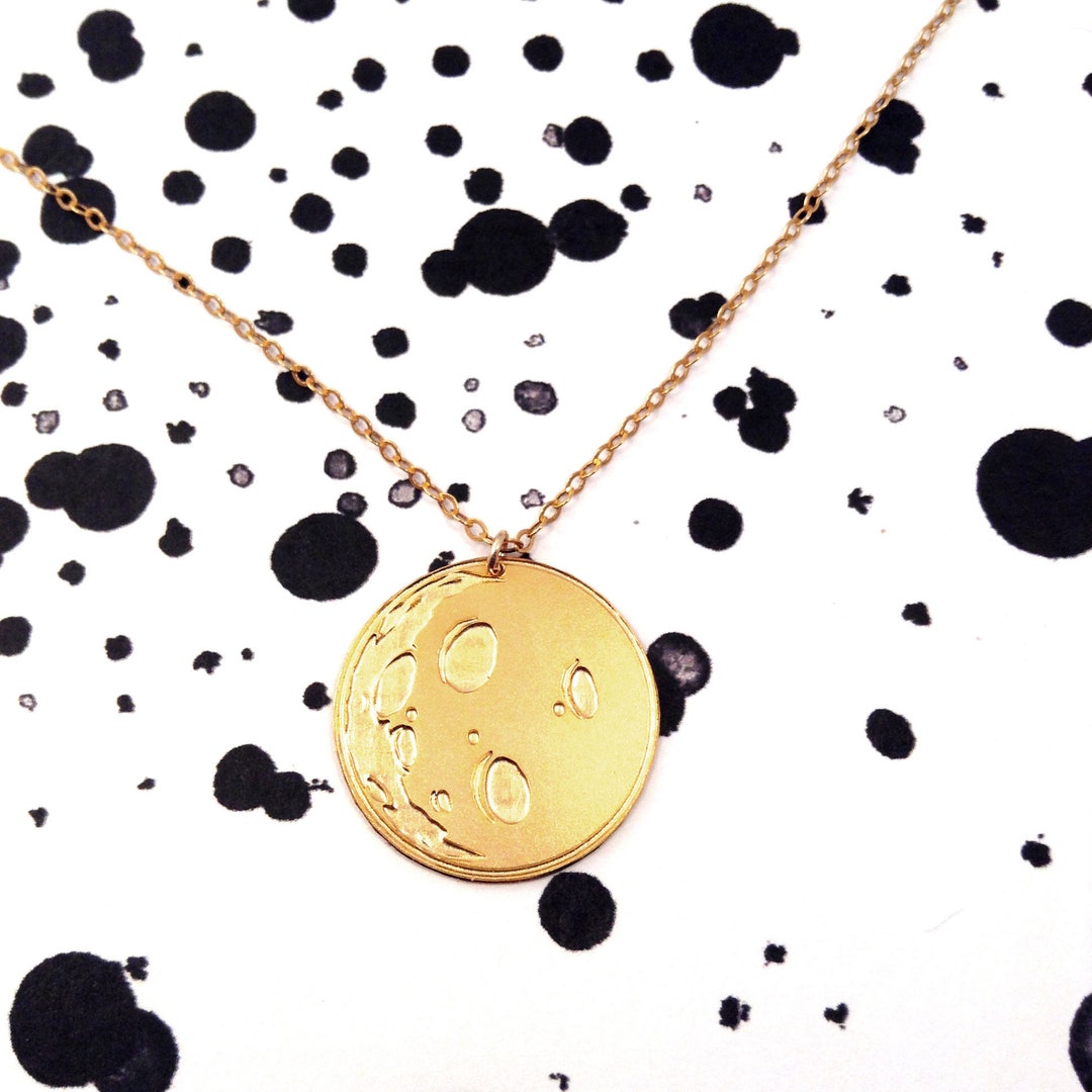 Moon Necklace Pendant Gold Filled and Silver Necklace Moon Icon Jewelry ...
