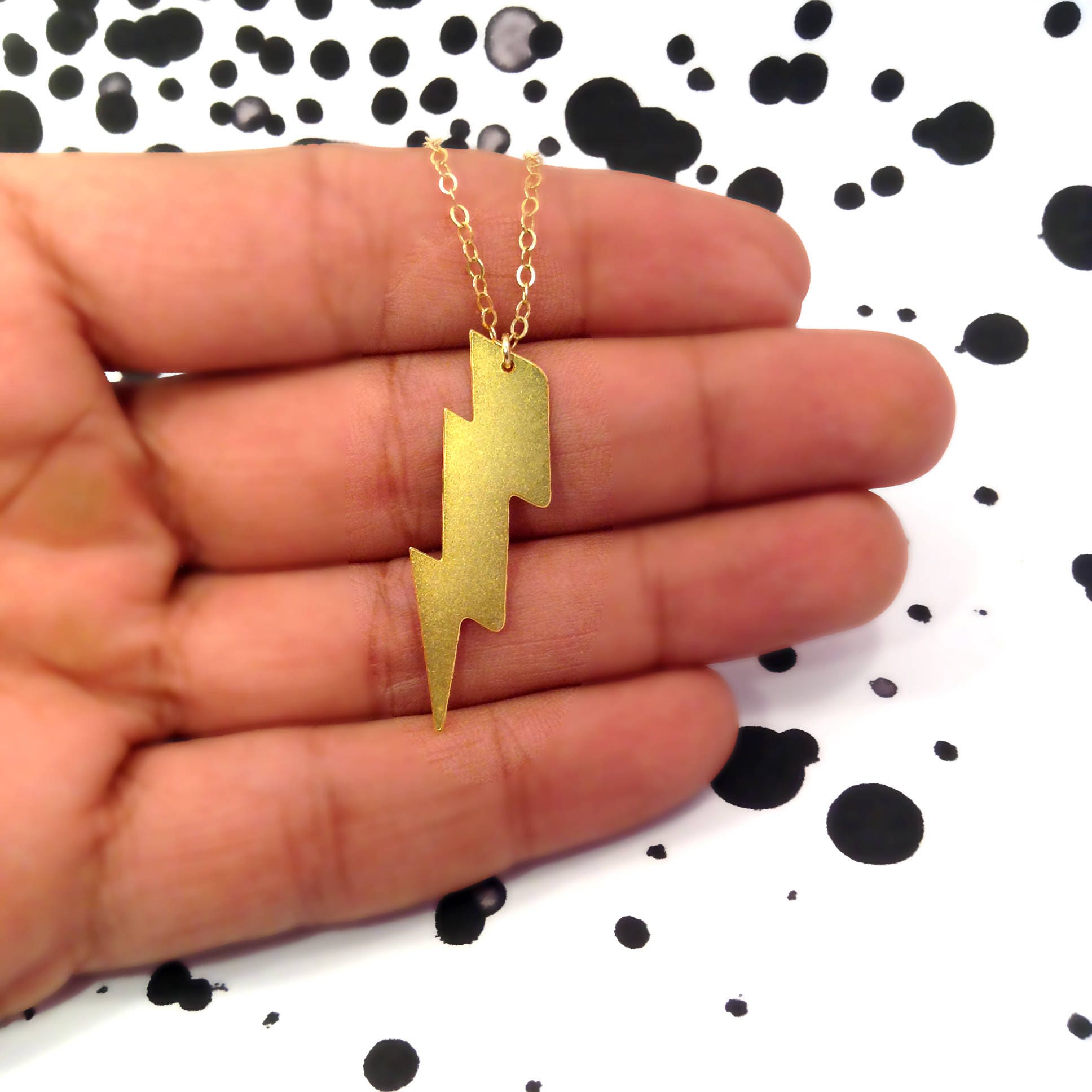 Gold Lightning Bolt Necklace Thunder Strike Dainty Necklace - Etsy Israel