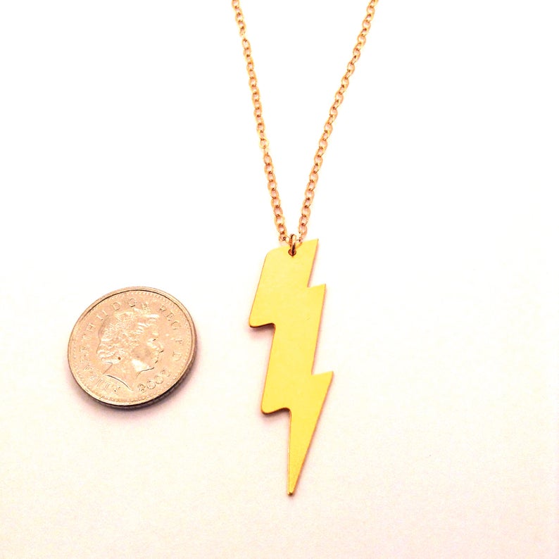 Gold Lightning Bolt Necklace Thunder Strike Dainty Necklace - Etsy Israel