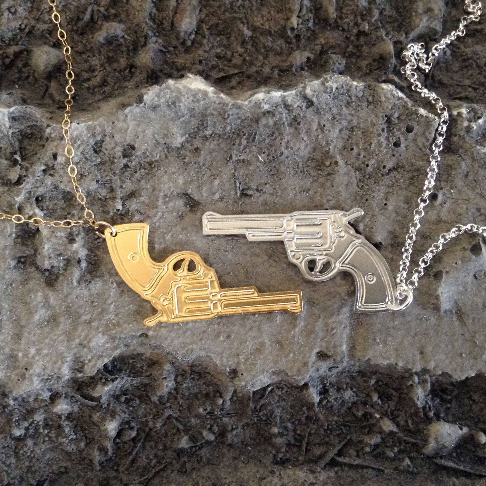 Gun Necklace Gold Filled Necklace Gun Icon Jewelry Design - Etsy Israel