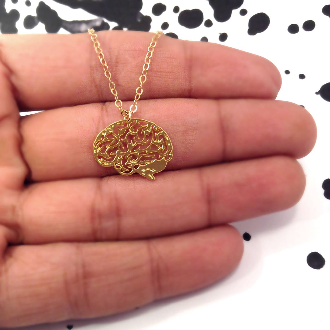 Gold Brain Necklace Handmade Brain Jewelry Anatomical Jewelry - Etsy Israel