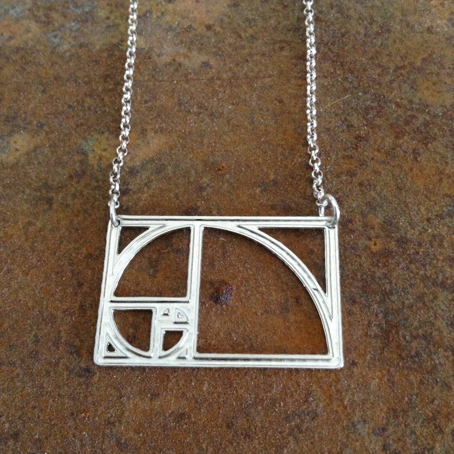 Fibonacci Golden Ratio Spiral Golden Triangle Necklace Grid - Etsy