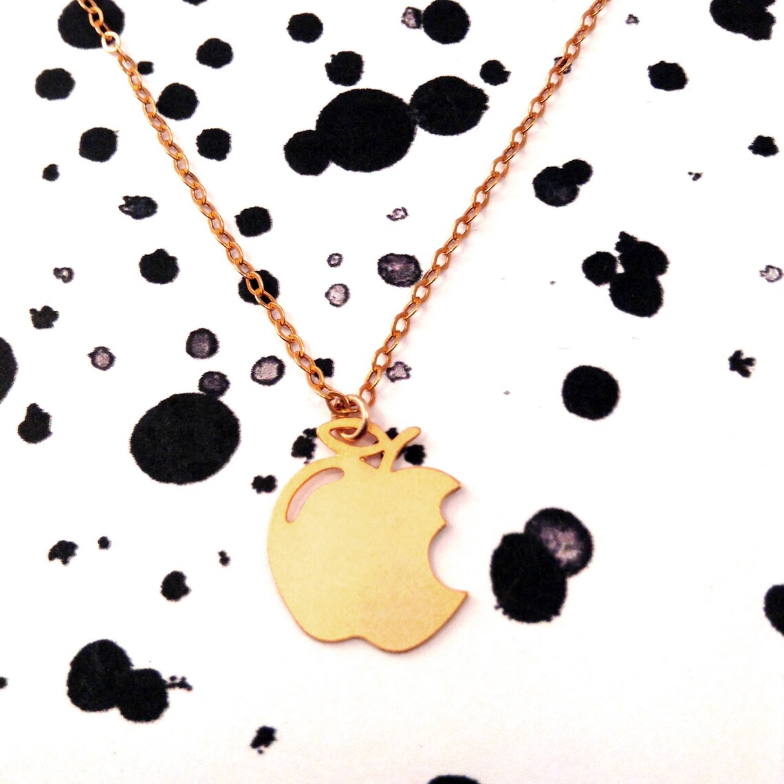 Apple Necklace Silver Gold Filled Necklace Apple Icon Jewelry - Etsy Israel