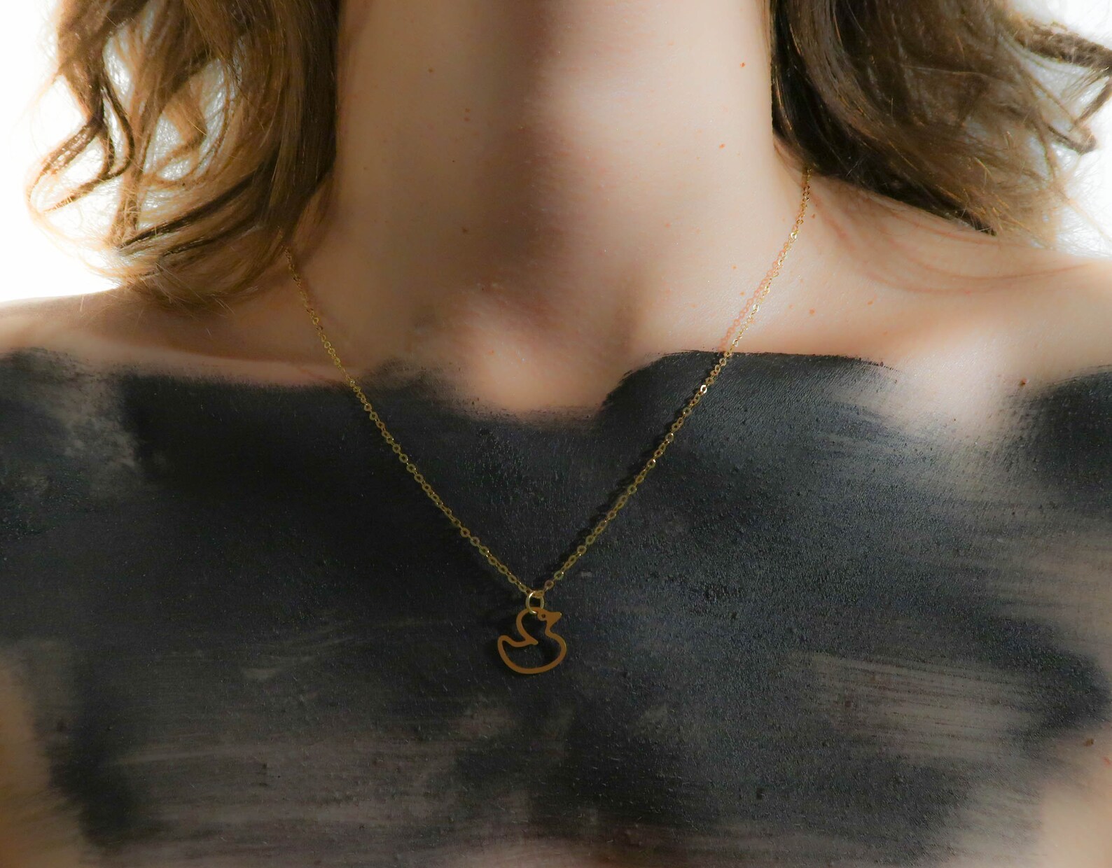 Toy Duck Charm Necklace Gold Filled Necklace Yellow Duck Icon Jewelry ...