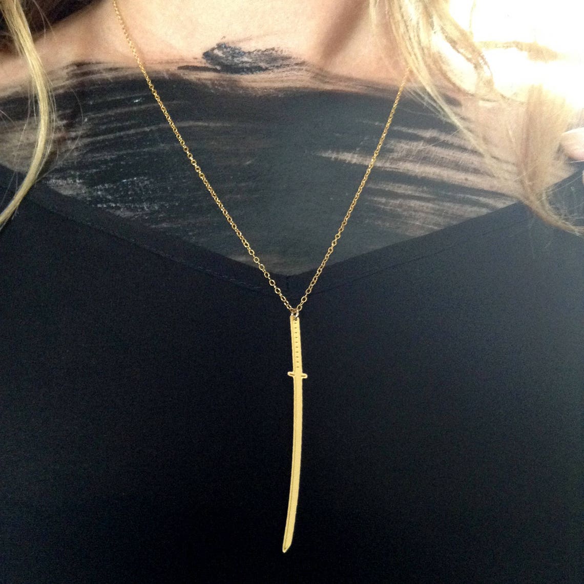 Samurai Sword Necklace Gold Sword Pendant Jewelry Sword - Etsy Israel