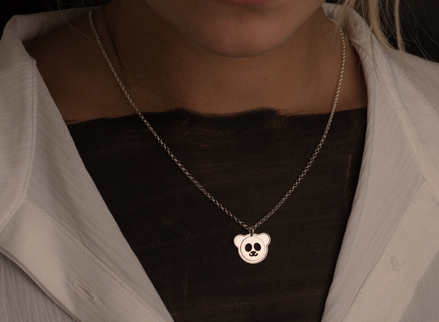 Panda Bear Necklace Gold Filled Necklace Panda Icon Jewelry - Etsy Israel