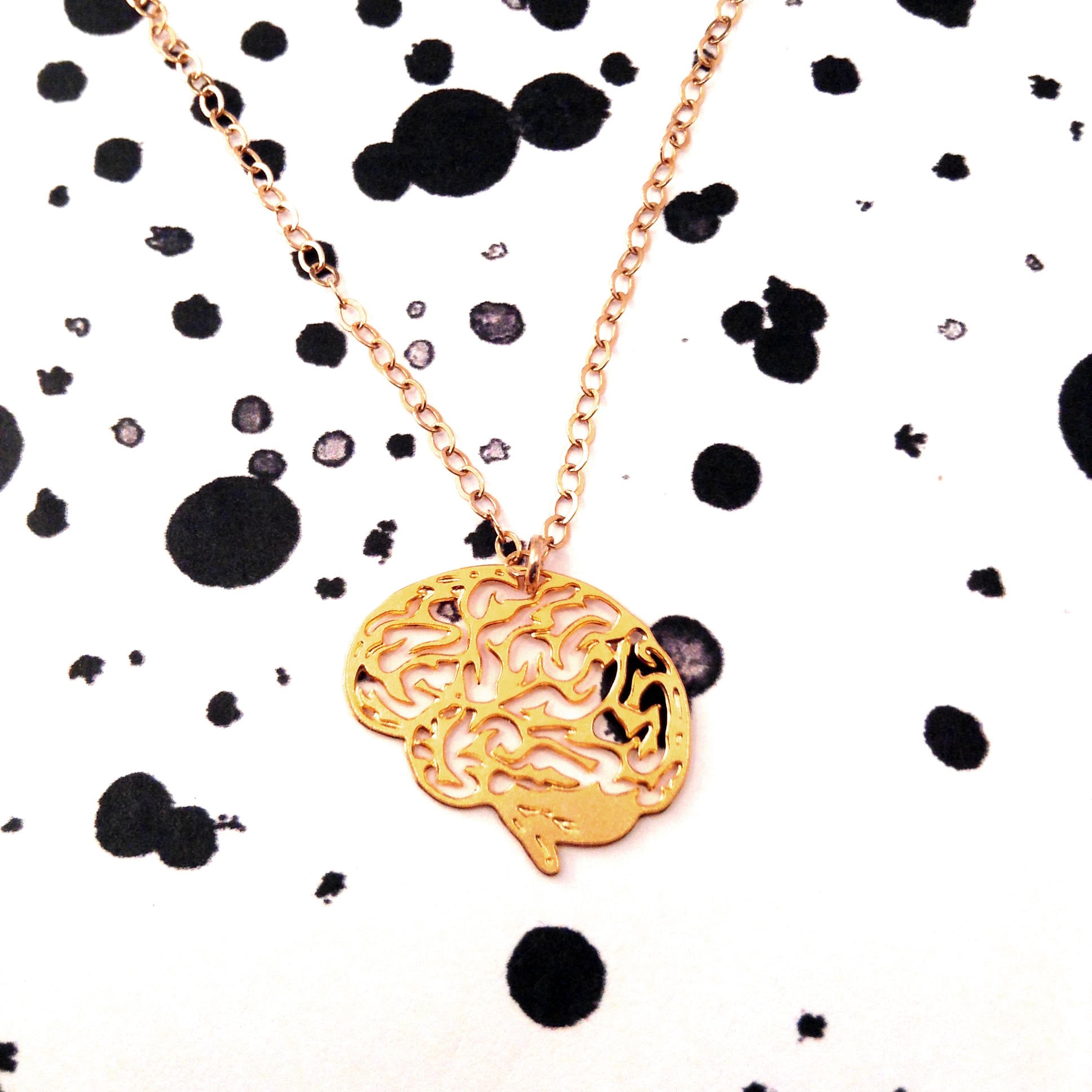 Gold Brain Necklace Handmade Brain Jewelry Anatomical Jewelry - Etsy Israel