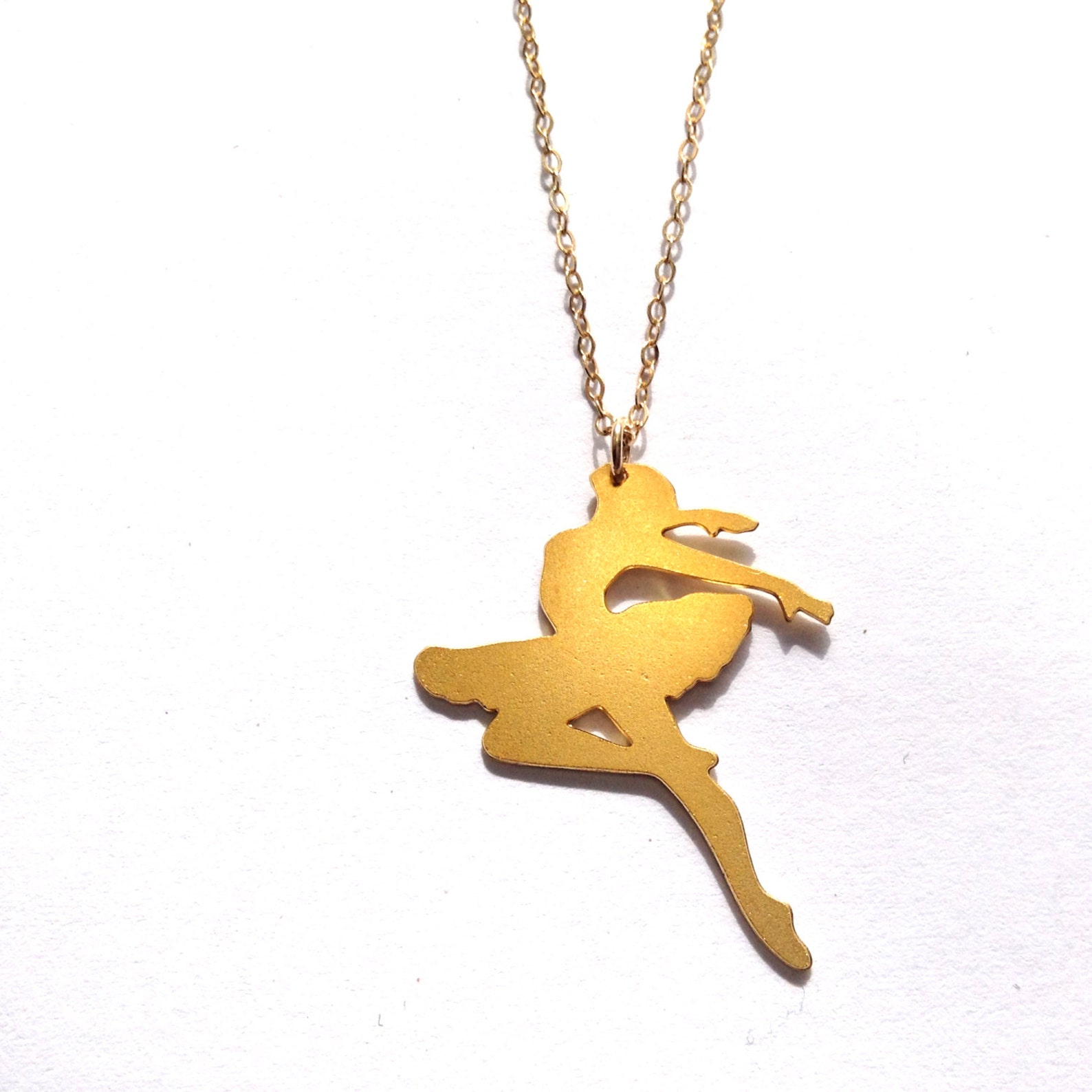 Gold Ballerina Necklace: Ballet Dancer Jewelry, Gift for Gymnast - Etsy ...