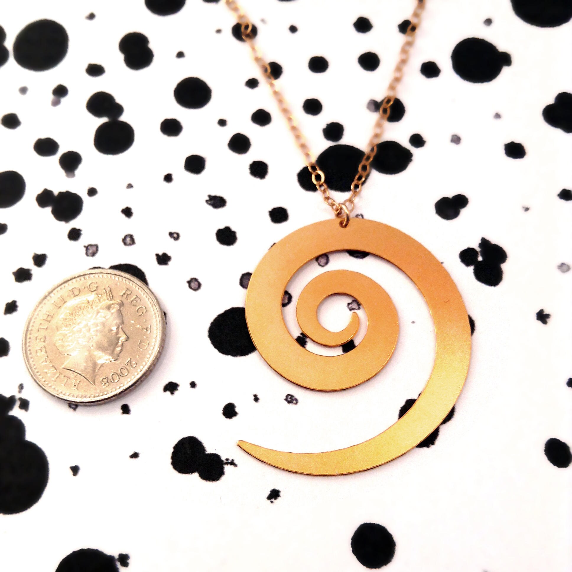 Golden Spiral Necklace Spiral Pendant Icon Gold Filled Jewelry - Etsy