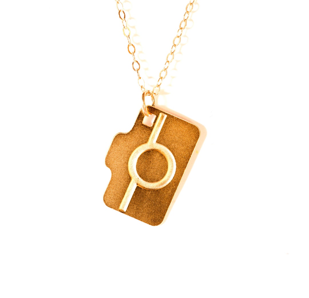 Camera Necklace Unisex Jewelry Icon Necklace Icon Jewelry Gold Filled ...