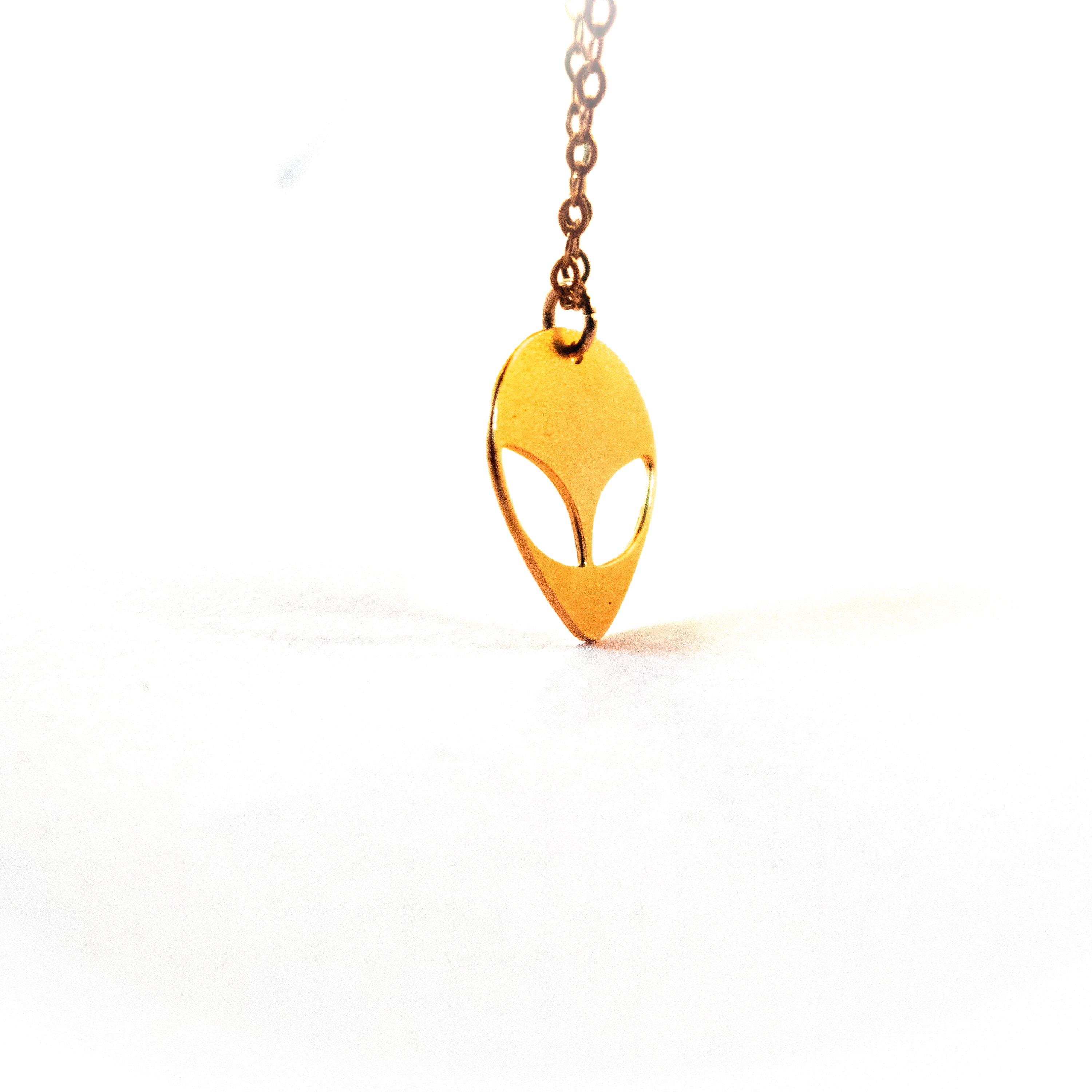 Alien Logo Necklace Gold Necklace Alien Icon Jewelry Design - Etsy