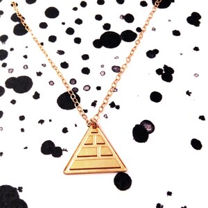 Gold Pyramid Necklace: Geometric Triangle Pendant, Minimalist Icon ...
