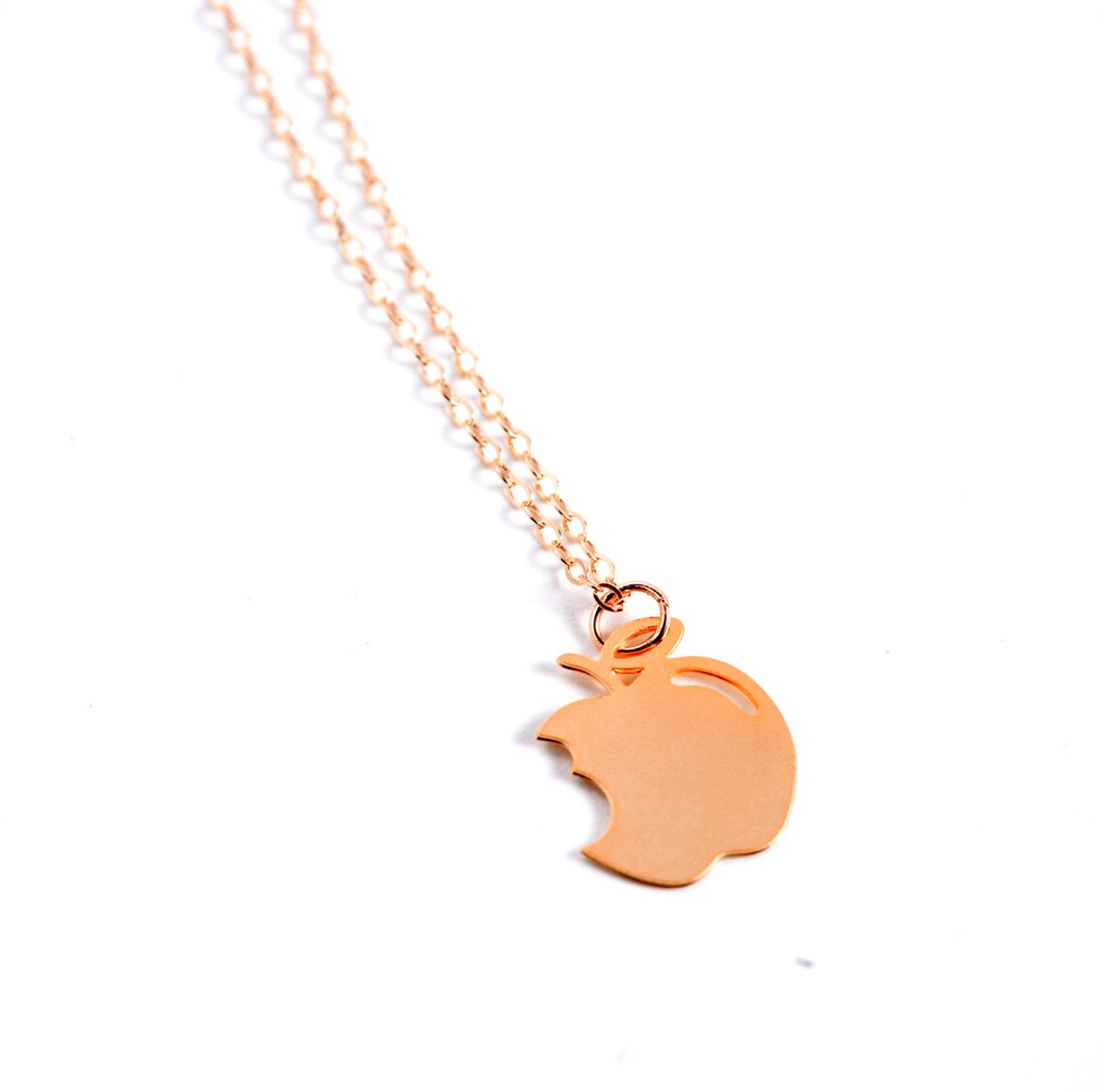 Apple Necklace Silver Gold Filled Necklace Apple Icon Jewelry - Etsy Israel