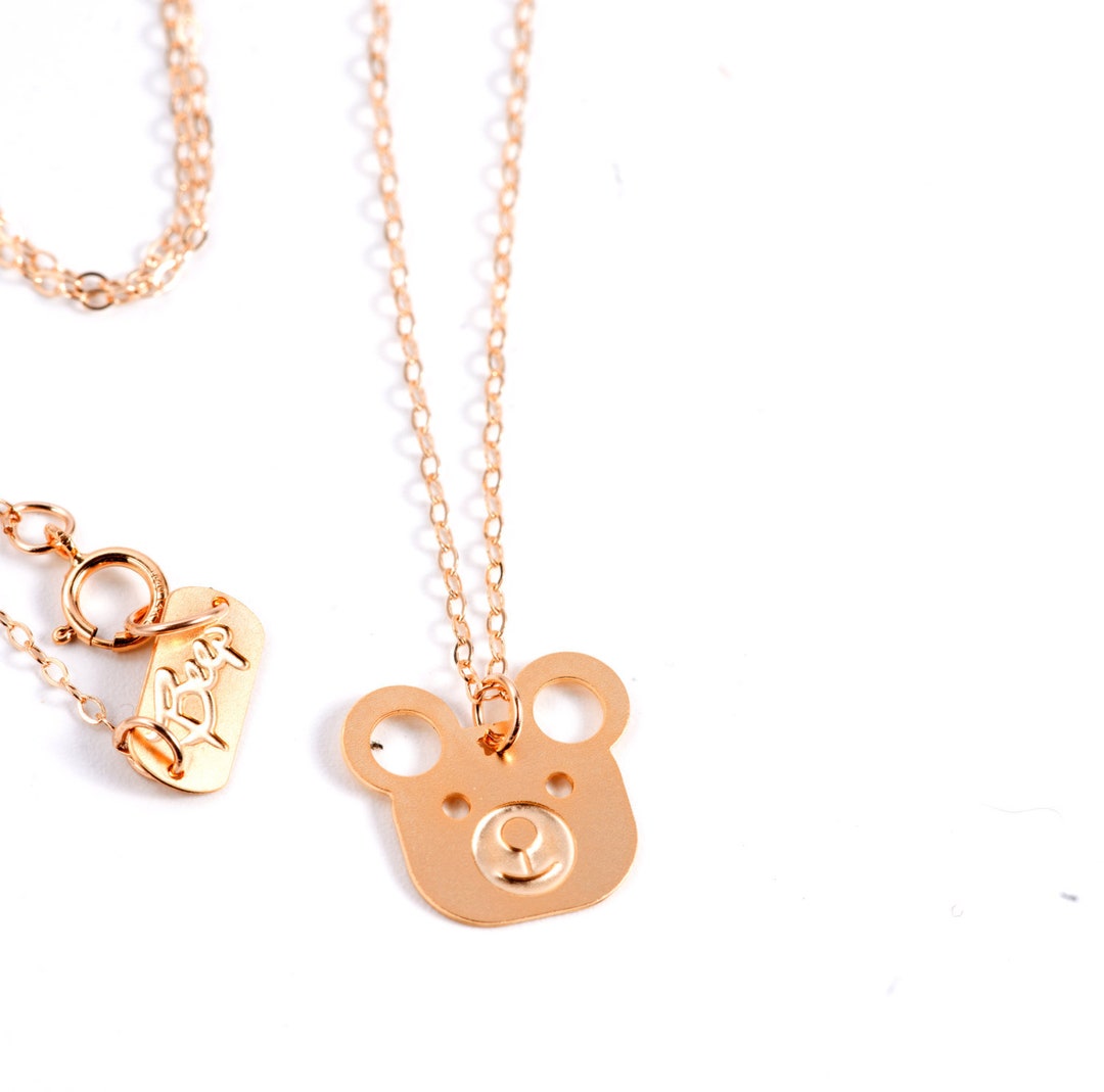 Teddy Bear Necklace Gold Filled Necklace Panda Icon Jewelry Design Art ...