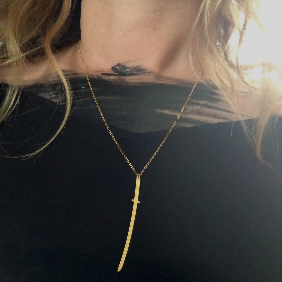 Samurai Sword Necklace Gold Sword Pendant Jewelry Sword - Etsy Israel