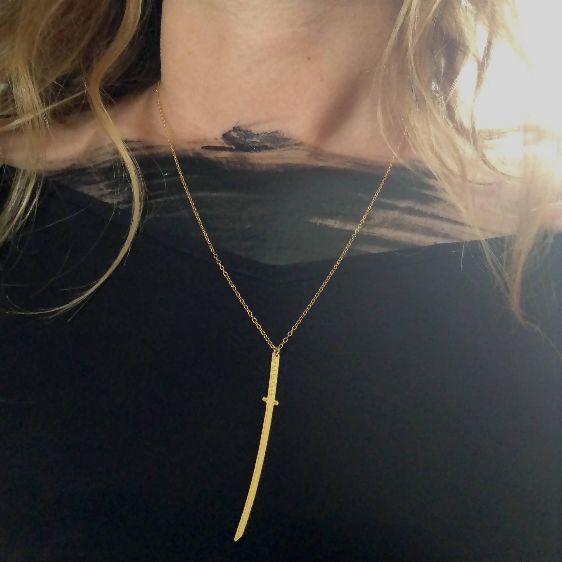 Samurai Sword Necklace Gold Sword Pendant Jewelry Sword - Etsy Israel