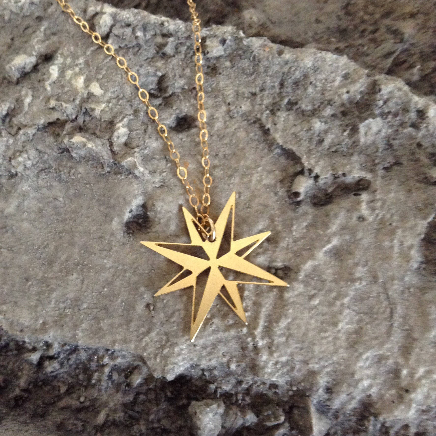 North Star Charm Necklace Gold Filled Star Necklace Icon | Etsy