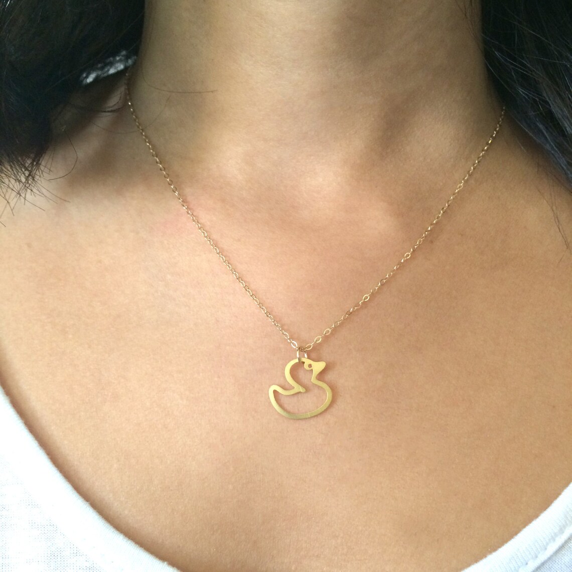 Toy Duck Necklace Gold Filled Necklace Yellow Duck Icon - Etsy Israel