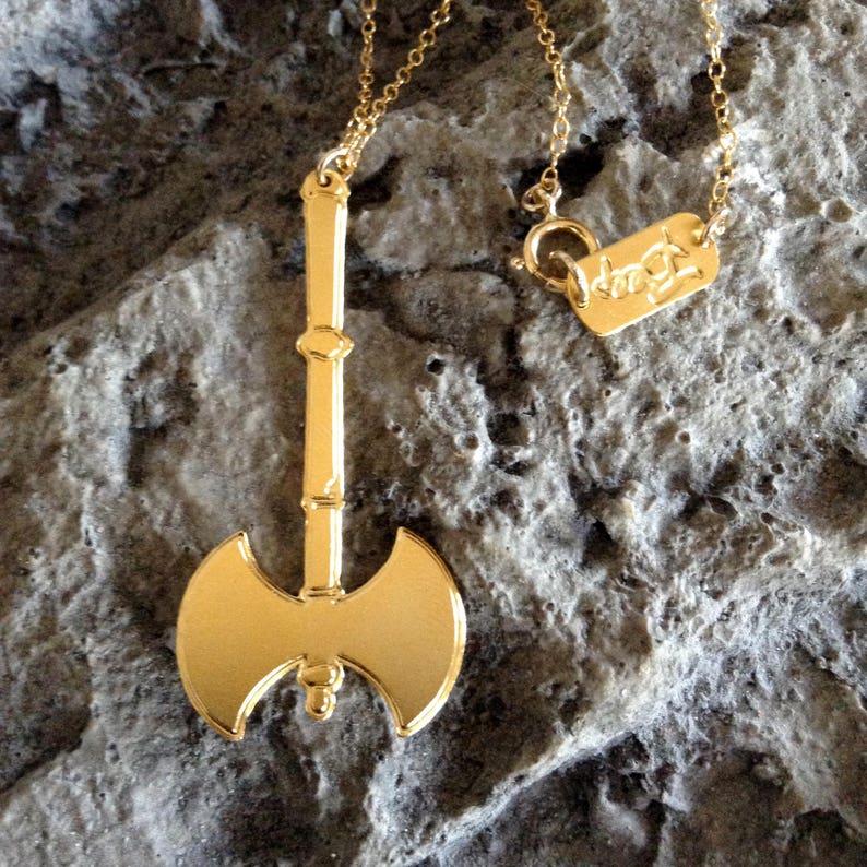 Gold Axe Necklace Viking Axe Jewelry Sword Necklace Gladiator - Etsy UK