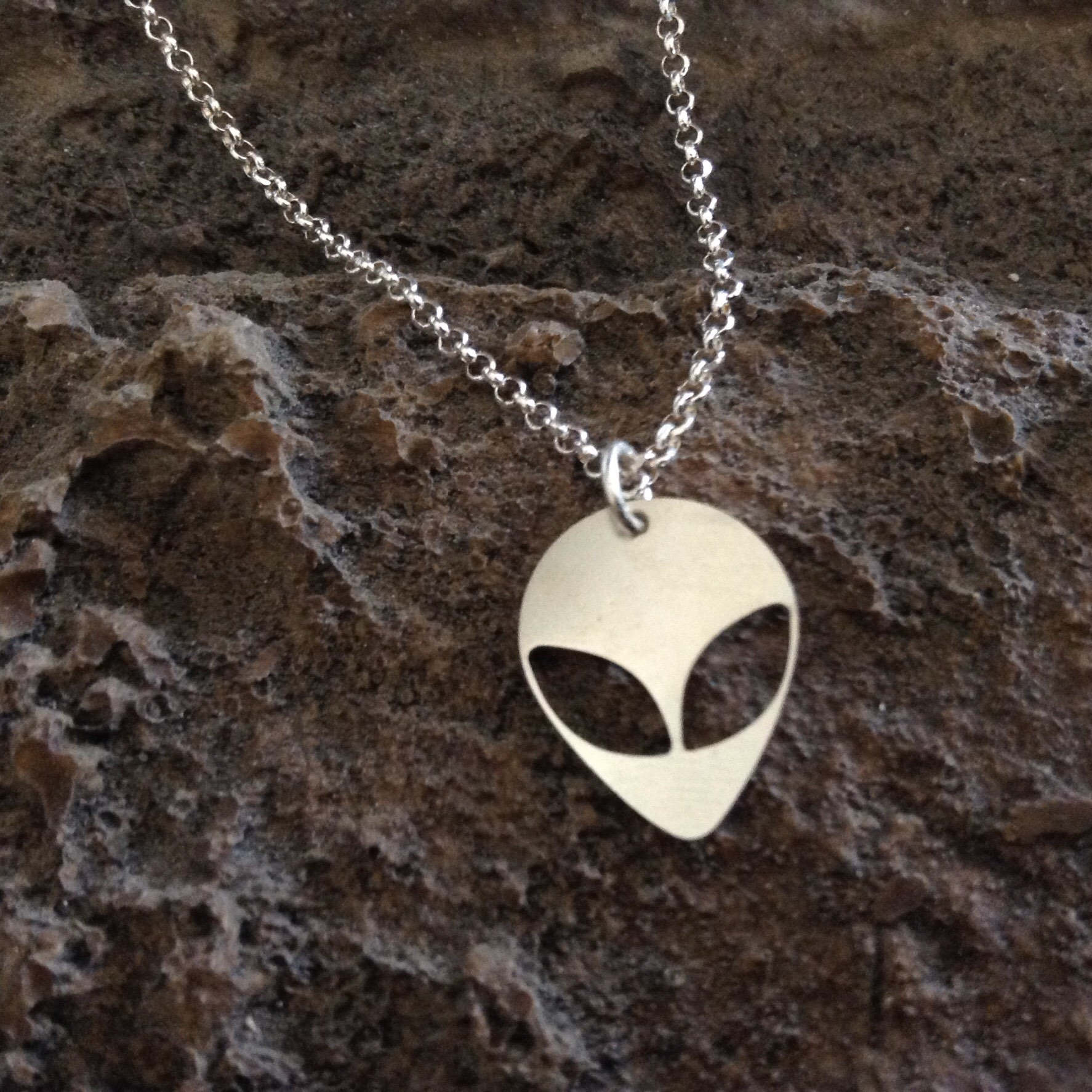 Alien Logo Necklace Gold Necklace Alien Icon Jewelry Design - Etsy