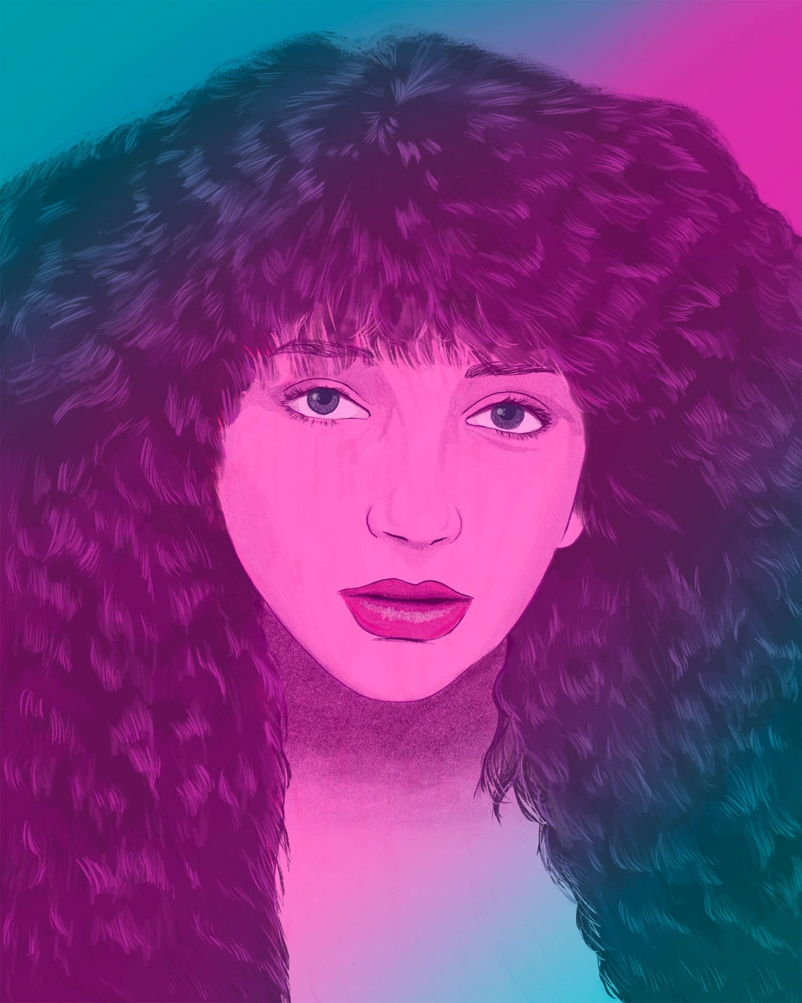 Kate Bush Portrait Art Print 5x7 8x10 or 11x14 Running up - Etsy