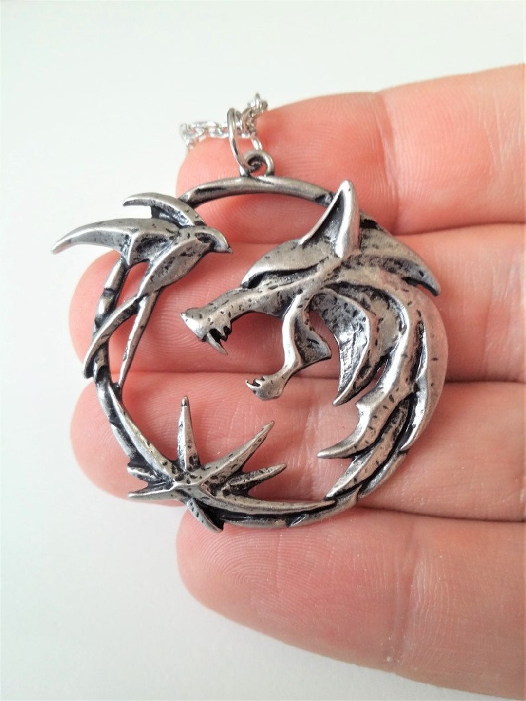 Witcher 3 TRINITY of 3 Necklace Medallion Pendant Geralt Wolf Head ...