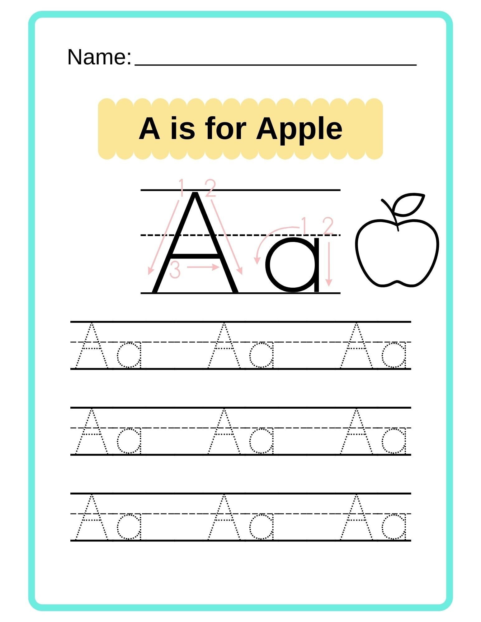 ABC Fun: Children's Letter Writing Practice Workbook Instant Download ...