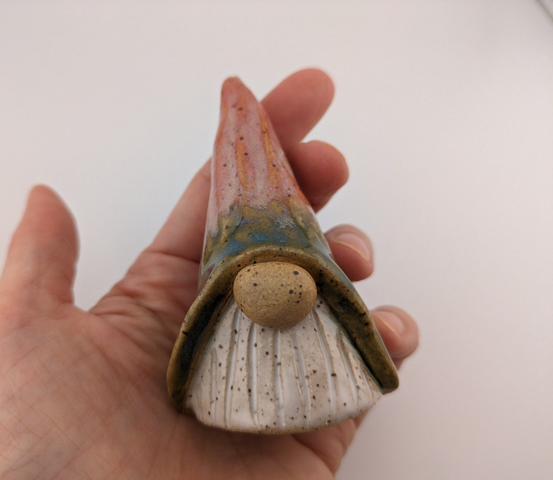Small Ceramic Planter Gnome Handmade Garden Ornament Figurine Decor ...
