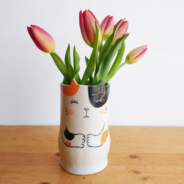 Cat Vase - Etsy