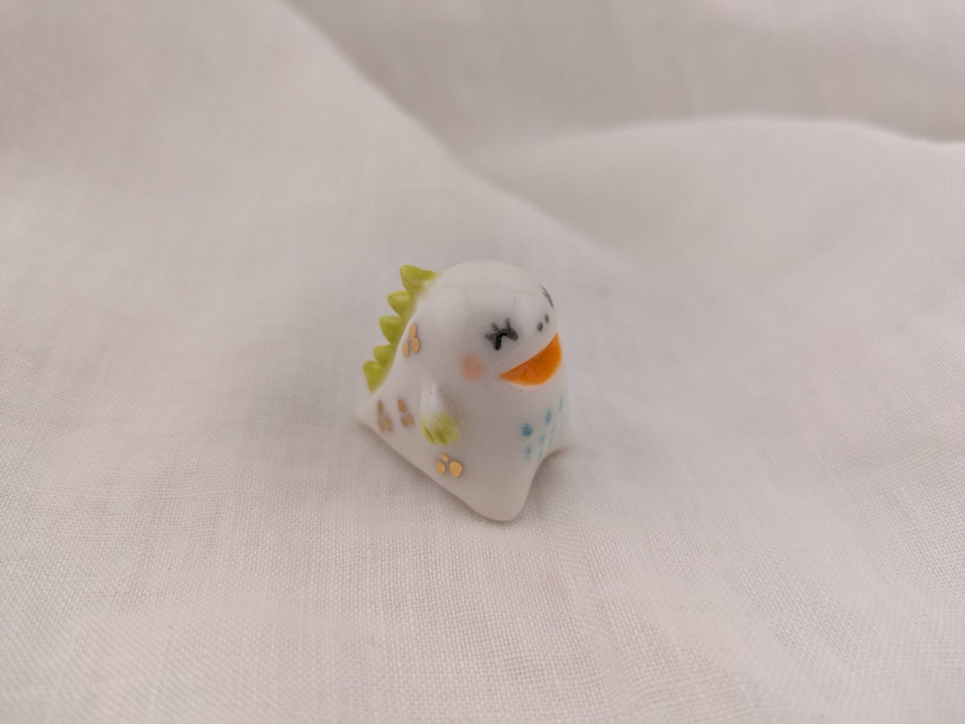 PORCELAIN Dino Dinosaur Ceramic Figurine Miniature Sculpture Tiny Mini ...