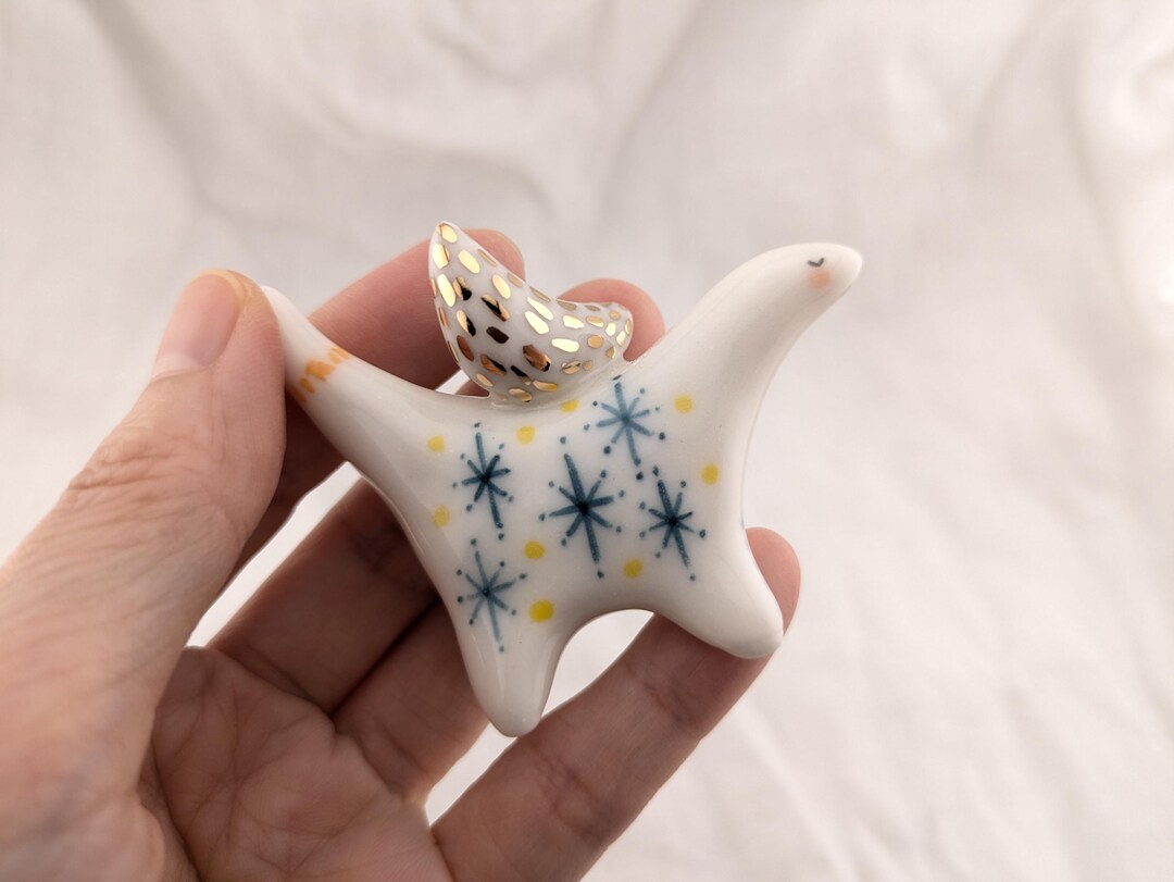 PORCELAIN Dino Dinosaur Ceramic Figurine Miniature Sculpture Pottery ...