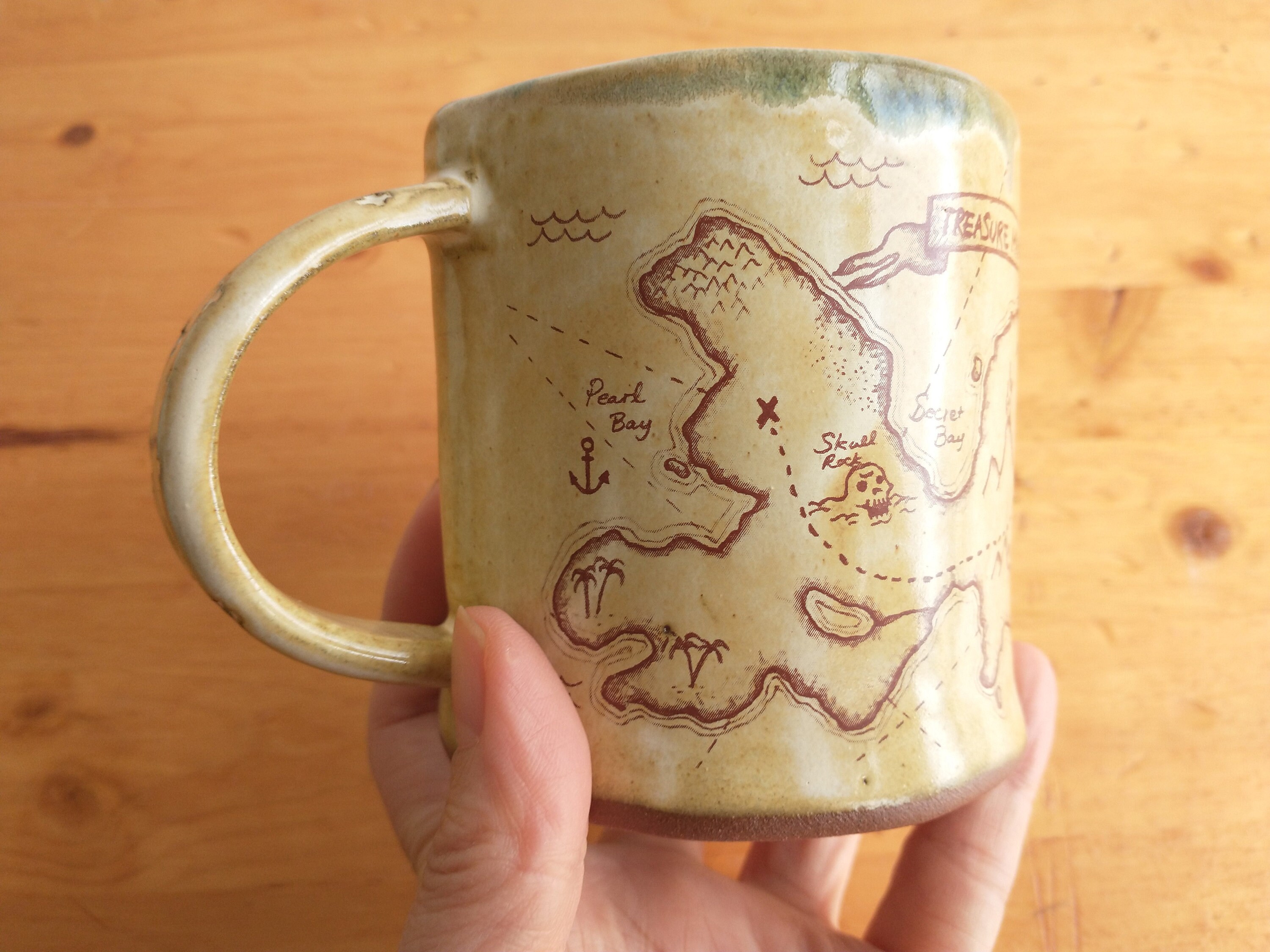 Pirates Mug Treasure Island Map Coffee Tea Handmade Ceramic | Etsy