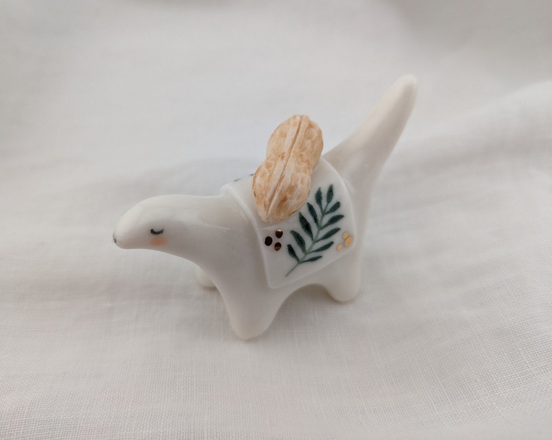 PORCELAIN Dino Dinosaur Ceramic Figurine Miniature Sculpture Animal ...